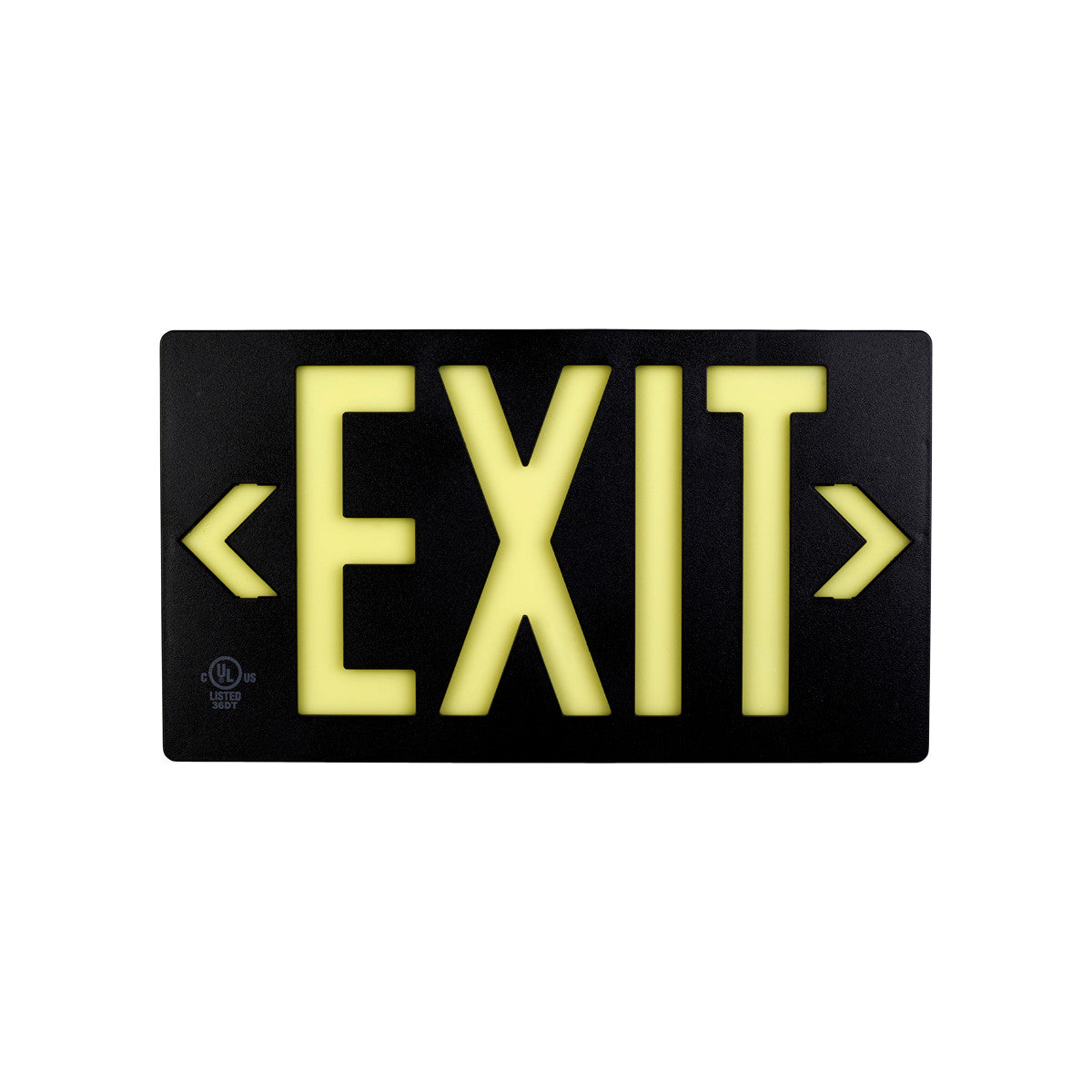 Plastic Photoluminescent Exit Sign 8.75" H x 15.5" W Single-sided White ...