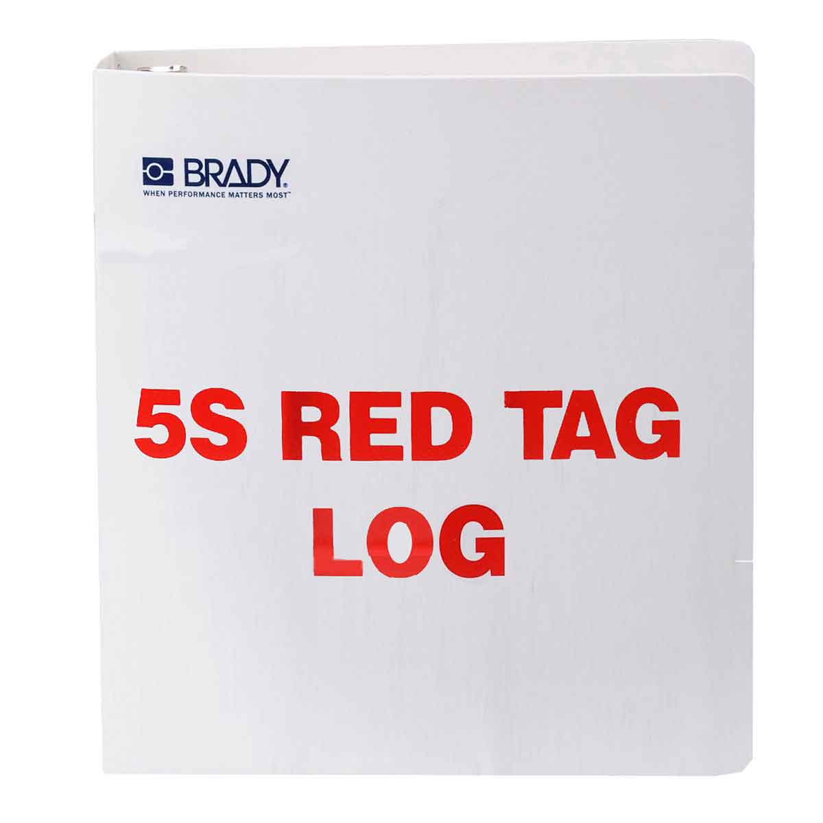 5S Red Tag Log Binder, 11" H x 2" D, Red on White – Taylor Visuals