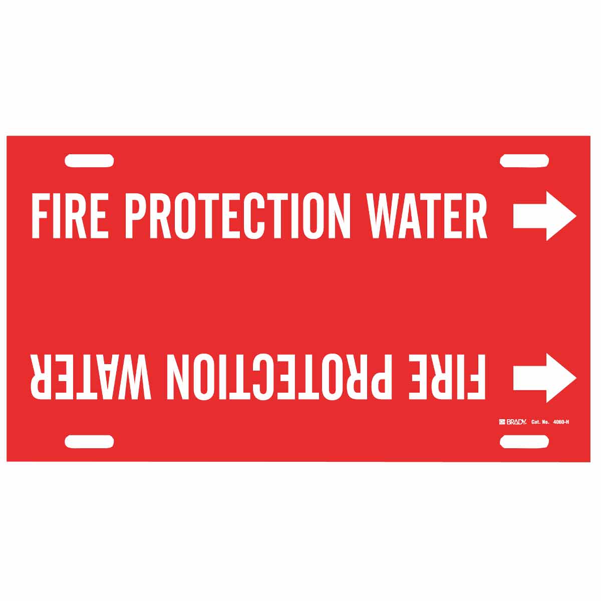 FIRE PROTECTION WATER Pipe Marker, 10" H x 32" W, Fits Pipes 10" Dia ...