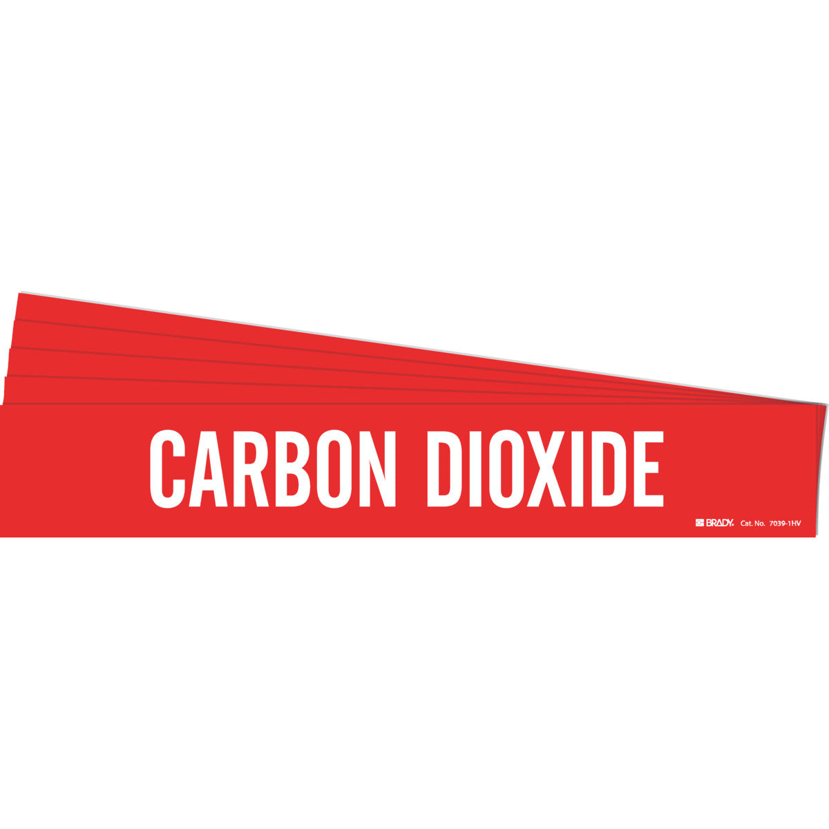 CARBON DIOXIDE Pipe Marker Style 1HV White on Red 1 per Card, 5 PK ...