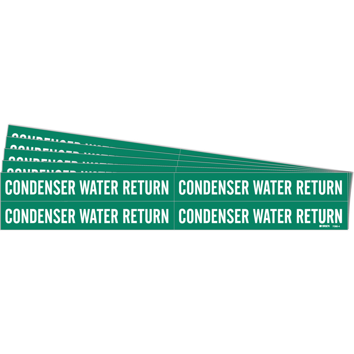 CONDENSER WATER RETURN Pipe Marker Style 4 Vinyl White on Green 4 per ...