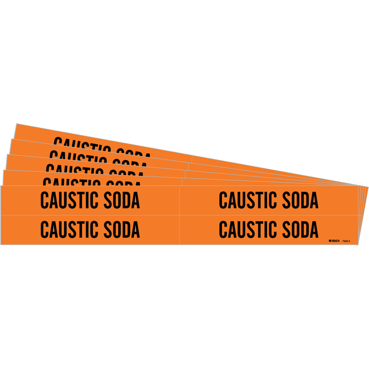 CAUSTIC SODA Pipe Marker Style 4 Black on Orange 4 per Card, 5 PK ...
